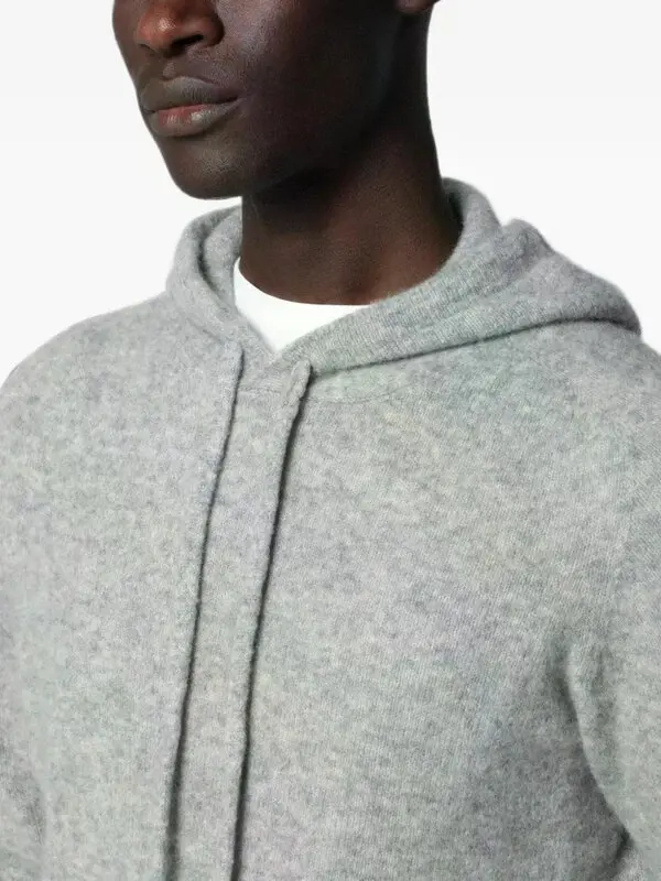 ROBERTO COLLINA Drawstring Hoodie - Grey