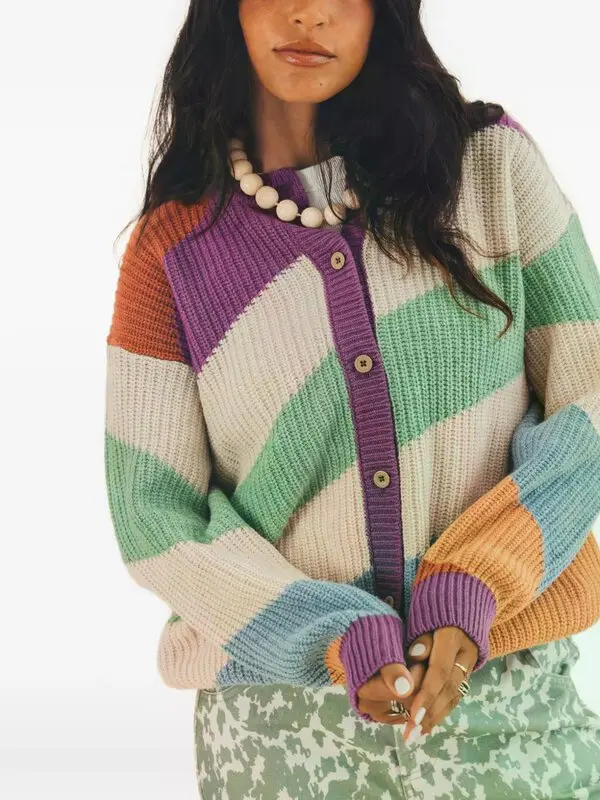 FAVORITE PEOPLE Bookstore Color-block Oversized Cardigan