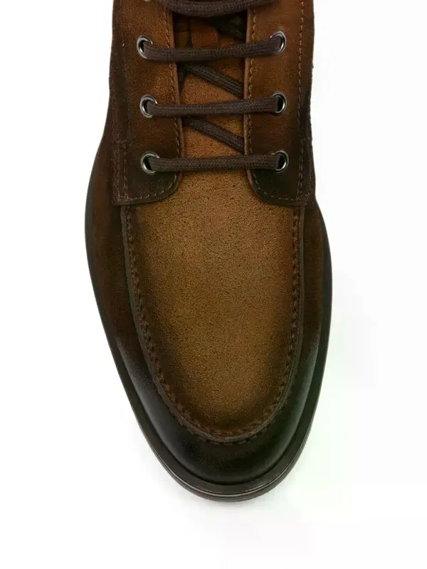 Santoni Suede Panelled Lace-up Boots