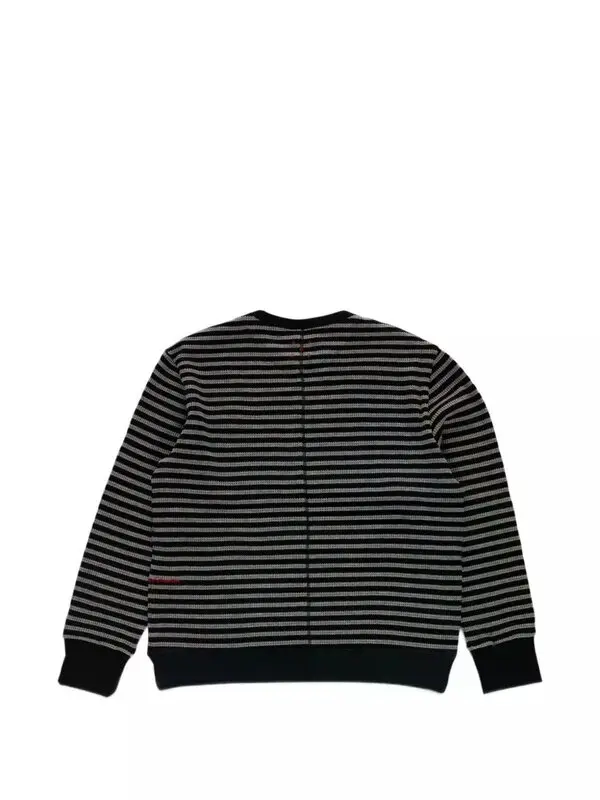 POP TRADING COMPANY Striped Waffle-knit T-shirt