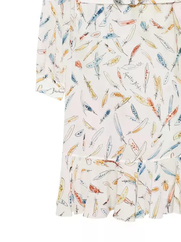 Burberry Quentin Blake Feather-print Midi Dress