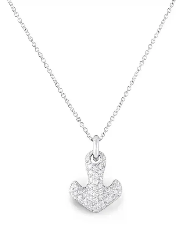 LB EXCLUSIVE Diamond Anchor Necklace - Silver