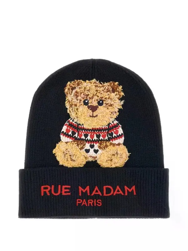 RUE MADAM PARIS Logo-embroidered Beanie Hat