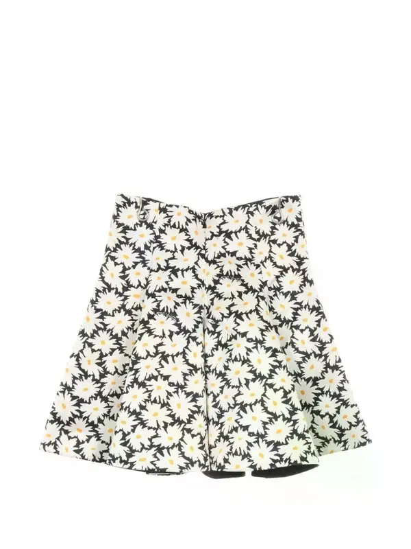 LOUIS VUITTON 2010s Blair Floral-print Midi Skirt - White