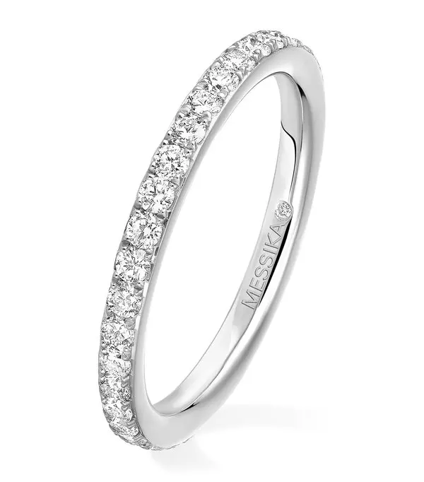 Messika Gatsby White Gold And Diamond Pavé Wedding Band