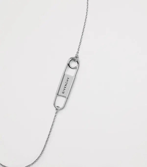 Givenchy Brass Safety Pin Necklace