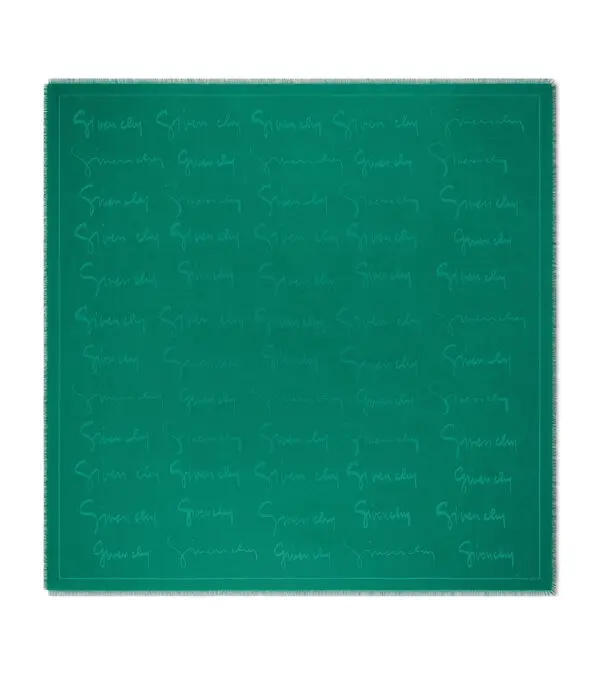 Givenchy Silk-wool Signature Shawl - Green