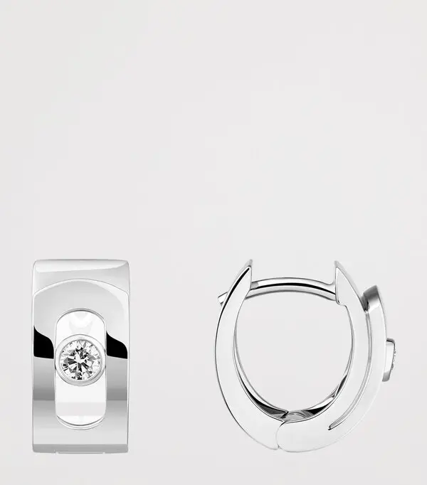 Messika Move Noa White Gold And Diamond Hoop Earrings