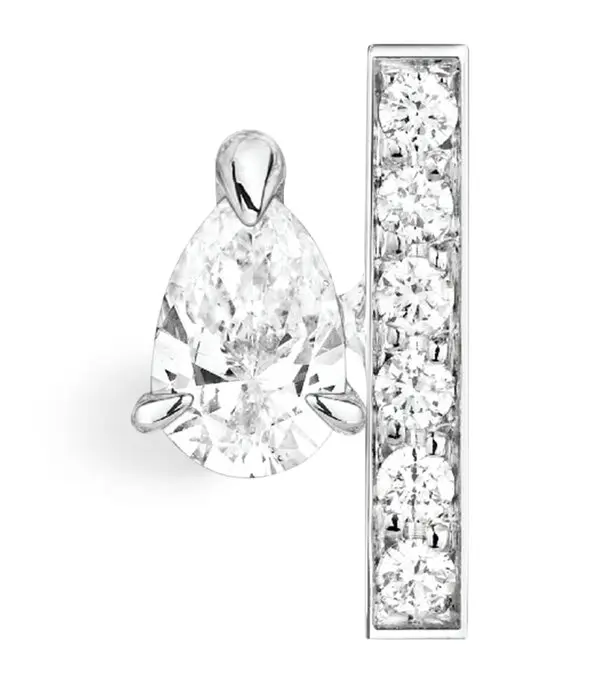 REPOSSI White Gold And Diamond Serti Sur Vide Single Stud Earring