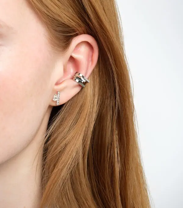REPOSSI White Gold And Diamond Serti Sur Vide Single Stud Earring