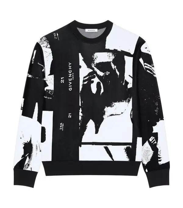 Givenchy Cotton-blend Photographic Negative Sweater - Black