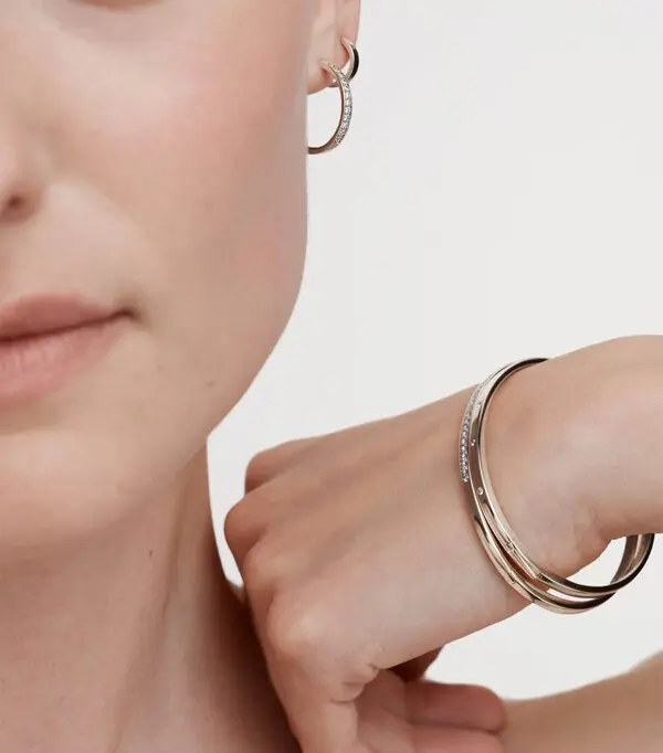 Monica Vinader Sterling And Diamond Essentials Bangle