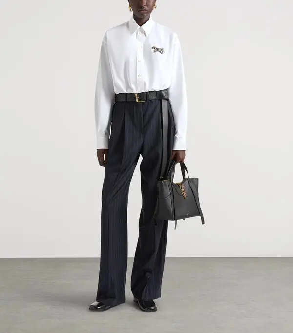 Givenchy Wool Stripe Wide-leg Trousers