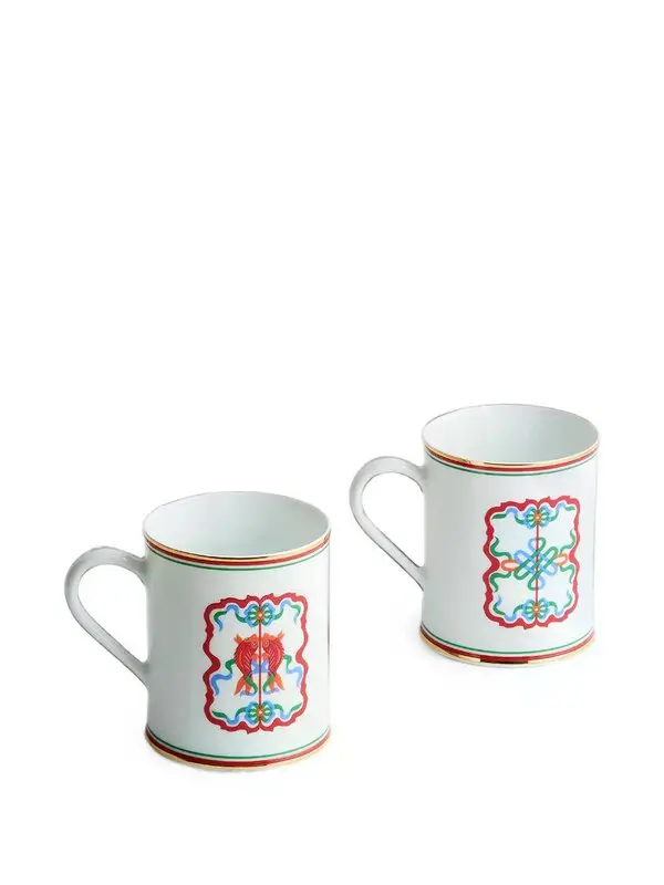 Shanghai Tang Golden Ripples Mugs - White