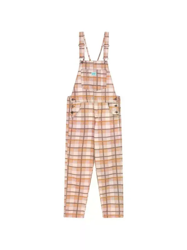 FAVORITE PEOPLE Cinema Check-pattern Overalls - Orange