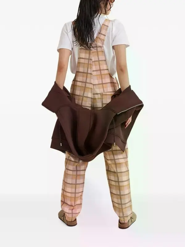 FAVORITE PEOPLE Cinema Check-pattern Overalls - Orange