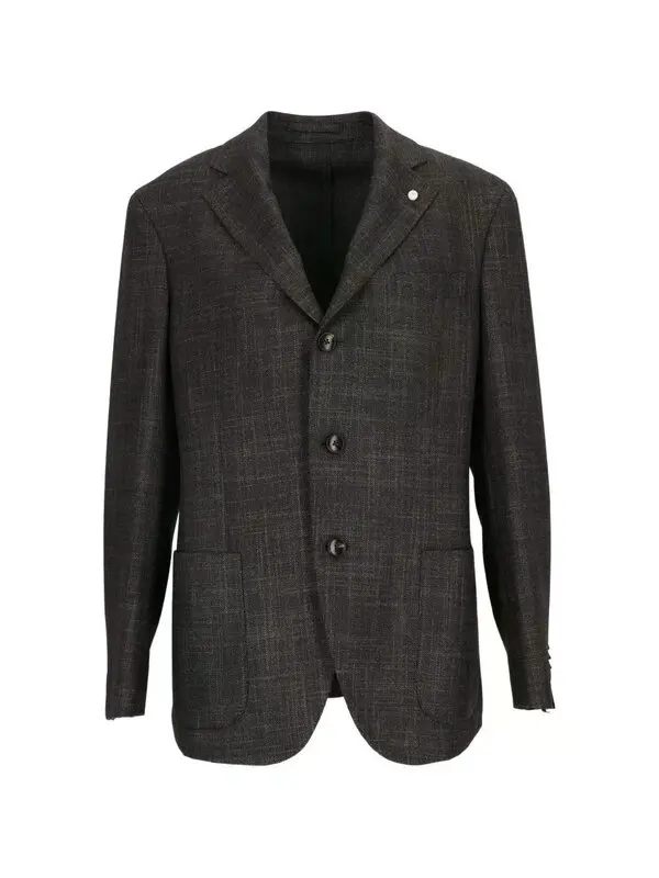 LUIGI BIANCHI Drop 7 Herringbone-pattern Blazer - Grey