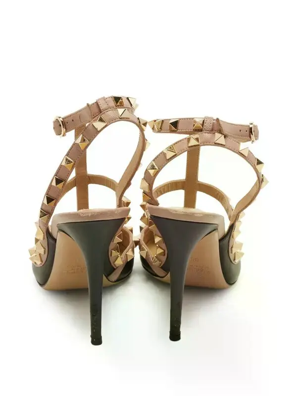 Valentino Garavani Rockstud Leather Ankle-strap Pumps - Black