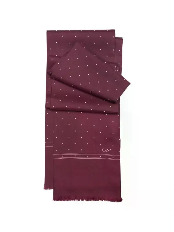ELIZABETTA Savona Polka-dot Silk Scarf - Red