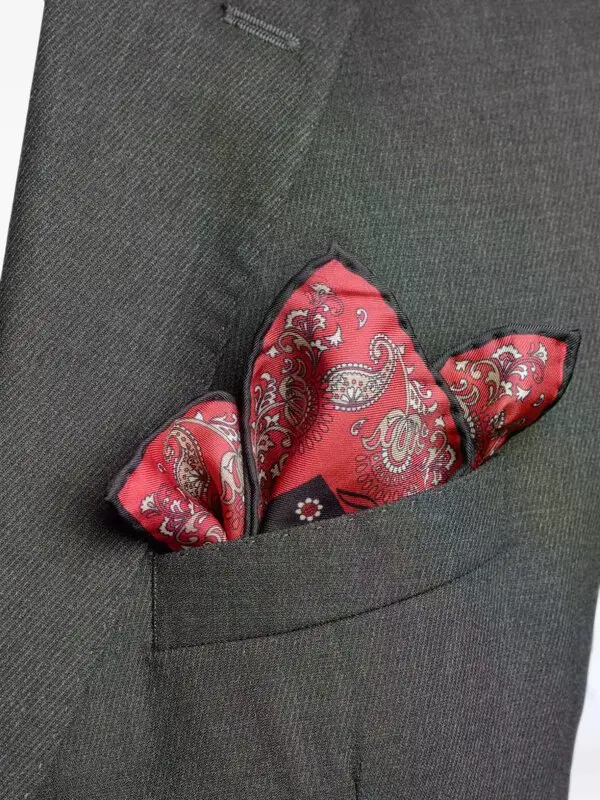 ELIZABETTA Medallion-print Paisley-border Pocket Square
