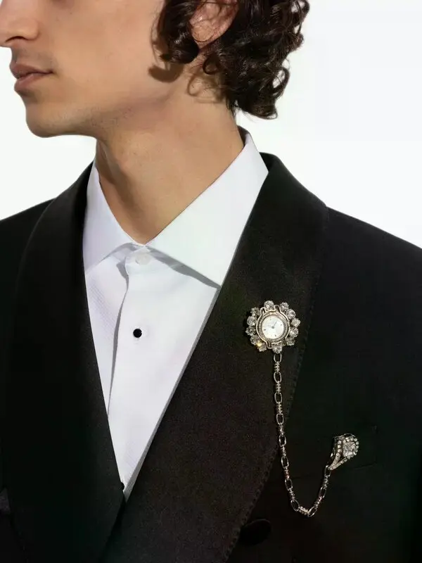 Dolce & Gabbana Crystal-embellished Chain-link Brooch