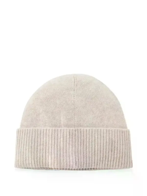 BOSS Cashmere Beanie With Metalic Logo Trim