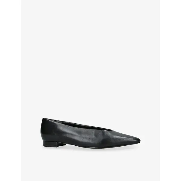 Sam Edelman Emory Leather Pointed-toe Ballet Flats - Black