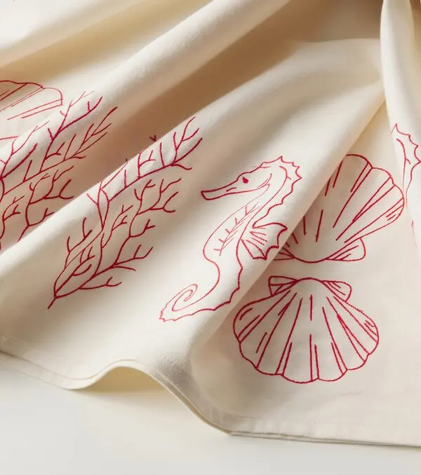 LES-OTTOMANS Embroide Linen Tablecloth