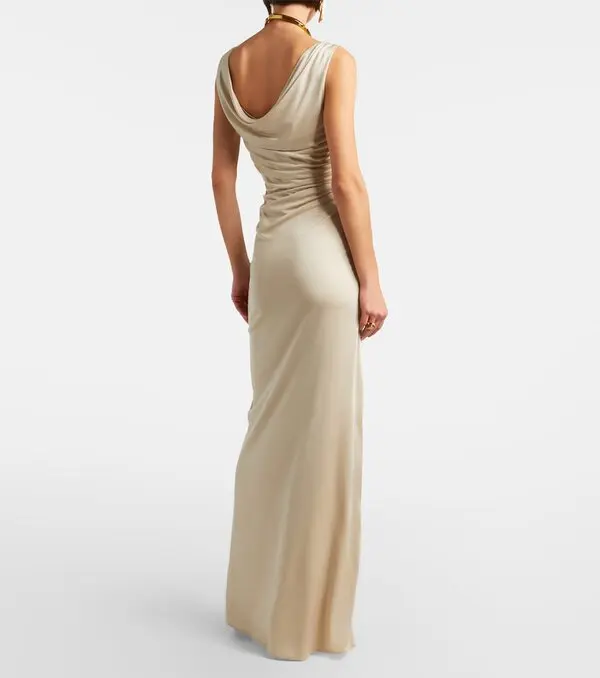 Versace Medusa Ruched Jersey Gown