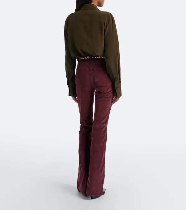 Veronica Beard Beverly Cotton Corduroy Flared Pants