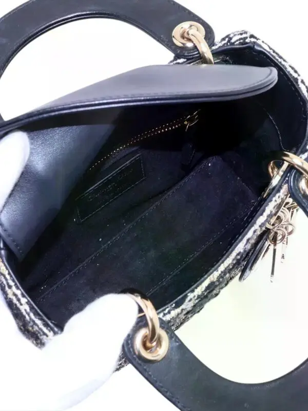 Dior 2020-2026 Mini Tweed Cannage Lady Satchel