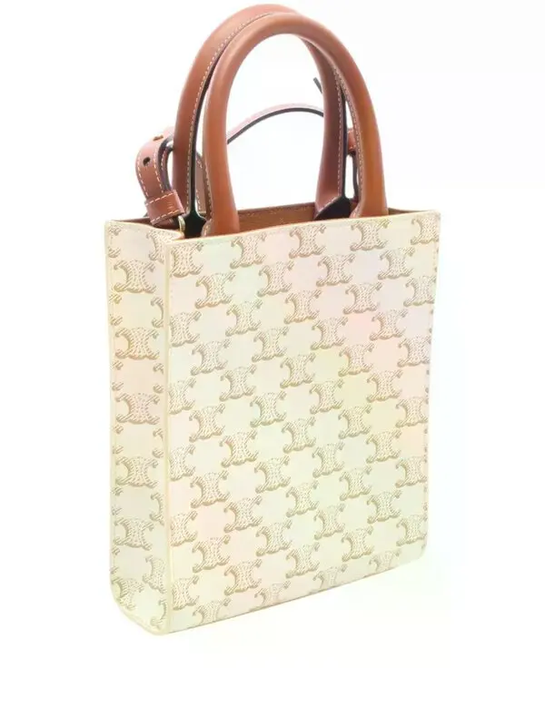 Celine 2000-2026 Mini Triomphe Coated Canvas Vertical Cabas Satchel