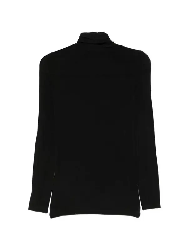 SOLOTRE Buttoned-cuff Roll-neck Top
