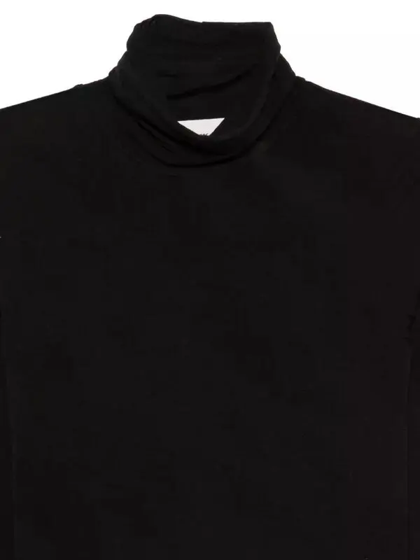 SOLOTRE Buttoned-cuff Roll-neck Top