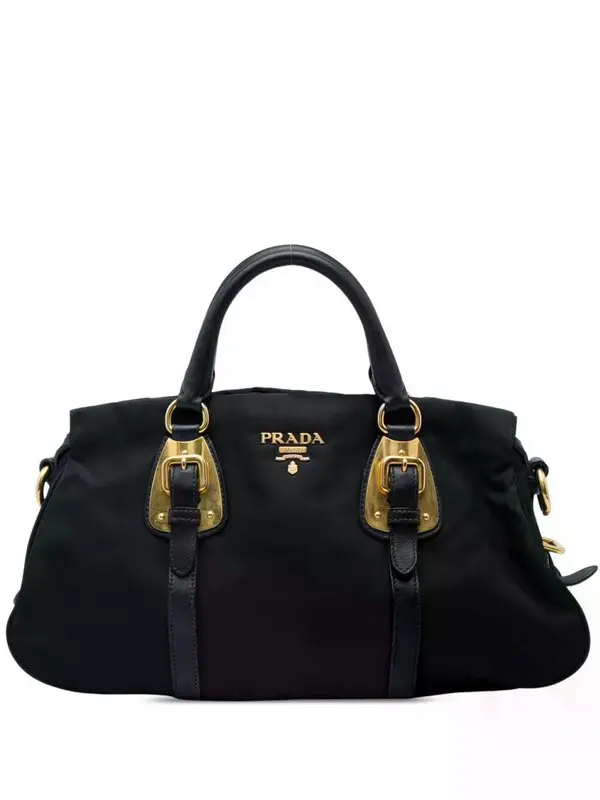 Prada 2000-2013 Soft Calf Trimmed Tessuto Satchel