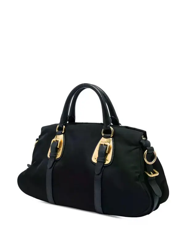 Prada 2000-2013 Soft Calf Trimmed Tessuto Satchel