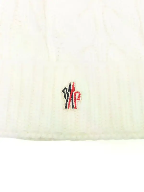 Moncler Cable-knit Pompom Beanie Hat