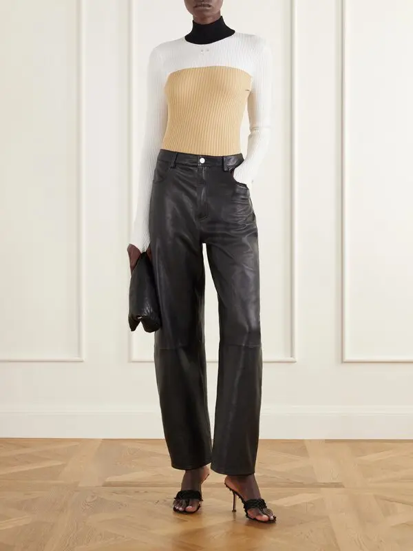 COURREGES Logo-embroidered Ribbed Jersey Sweater