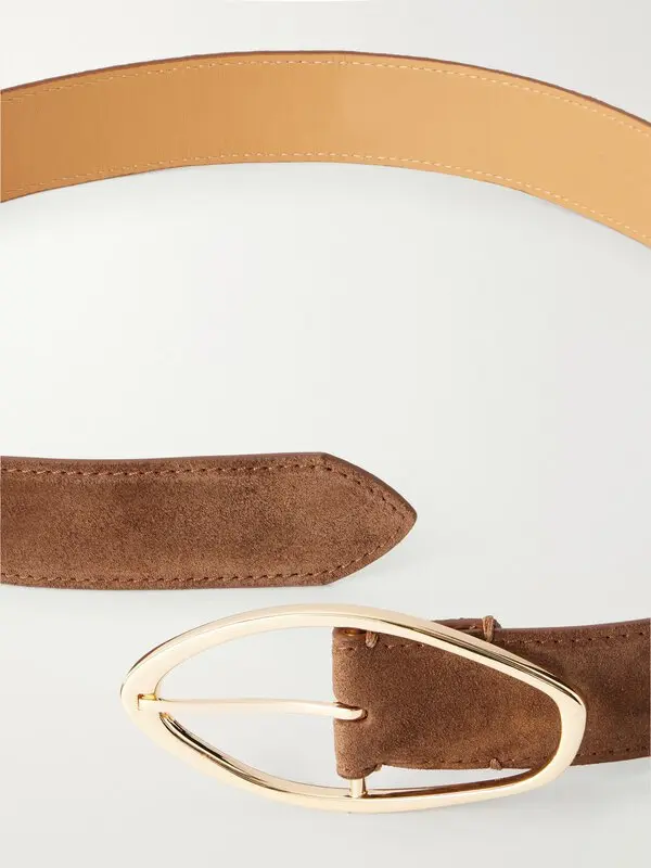 AMANU The Skinny Grumeti Suede Belt - Brown