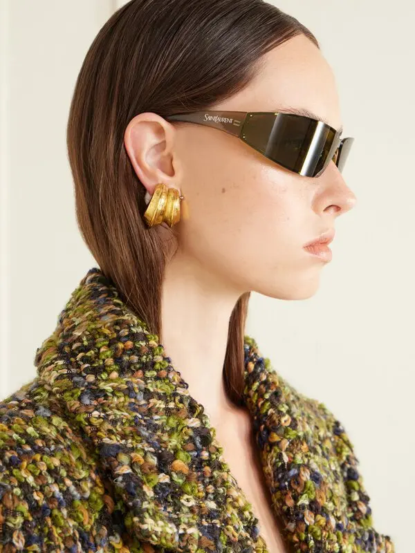 Saint Laurent Sl 963 Square-frame -tone Sunglasses - Silver