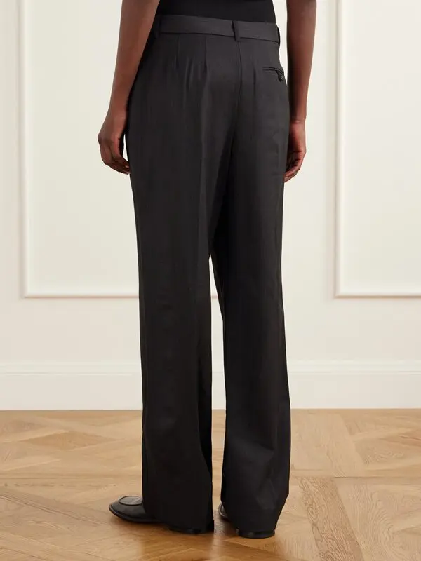 TWP Ivy Pleated Wool-blend Twill Straight-leg Pants