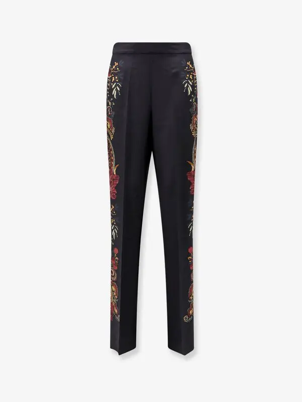 Etro Silk Trousers With Paisley Pattern