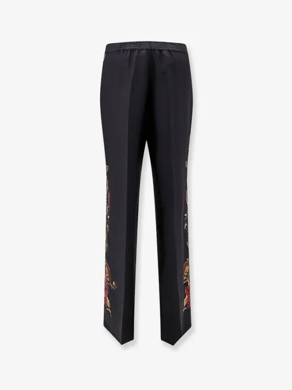 Etro Silk Trousers With Paisley Pattern