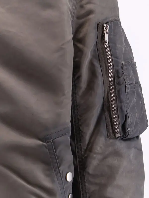Rick Owens Classic Flight Bomber Jacket With Washed-out Effect