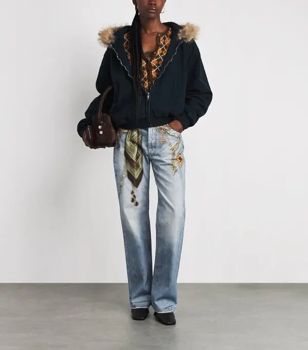 Acne Studios 1981 Printed-jewellery Wide-leg Jeans