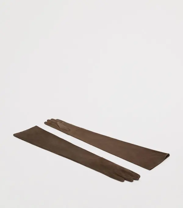 Max Mara Lamb Suede Long Gloves