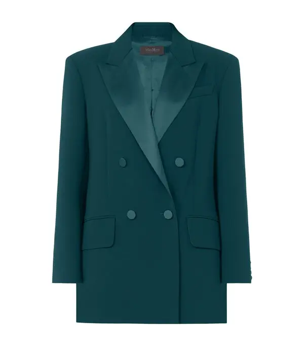 Max Mara Satin-lapel Blazer - Green