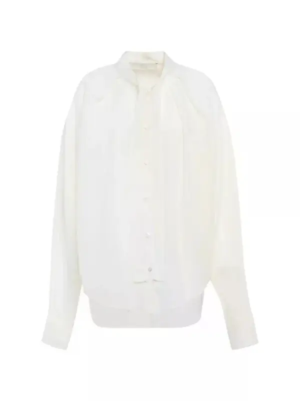 TELA Pleated Long-sleeve Blouse