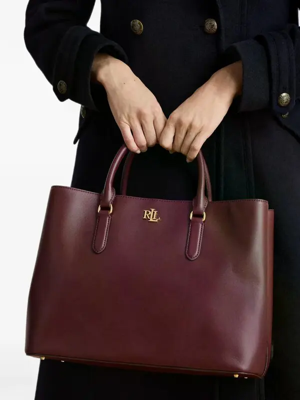Ralph Lauren Large Marcy Logo-plaque Leather Tote Bag