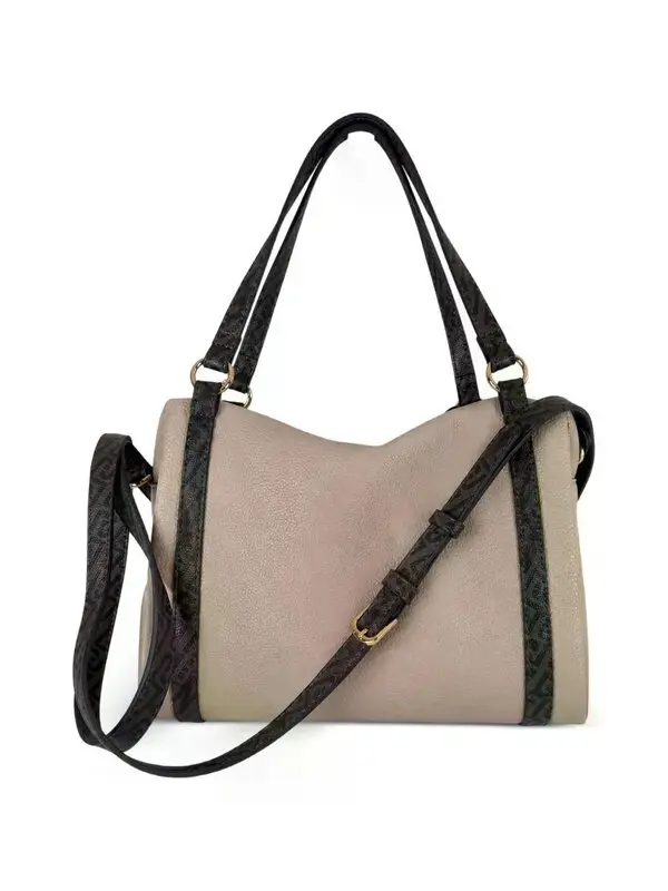 Liu Jo Monogram-print Studded Shoulder Bag - Neutrals